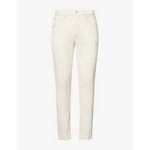 VINGT QUATRE Mid-rise Tapered Leg Cotton Trousers - Ivory