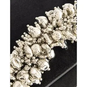 Simkhai River East West Crystal And Suede Clutch