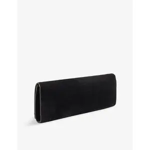 Simkhai River East West Crystal And Suede Clutch