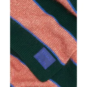 Paul Smith Striped Logo-patch Wool And Alpaca-blend Scarf