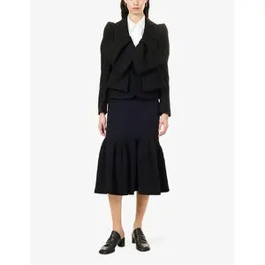 Noir Kei Ninomiya Oversized-bow Notch-lapel Wool Jacket