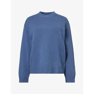 Rails Helly Round-neck Wool, Cotton And Cashmere Jumper - Atlantic
