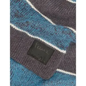 Paul Smith Striped Logo-embroidered Wool And Mohair Scarf