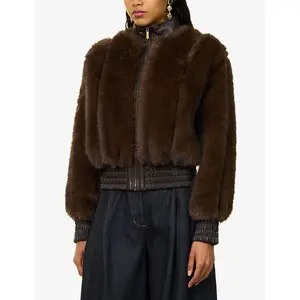Zimmermann Valiant Funnel-neck Faux-fur Jacket