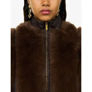 Zimmermann Valiant Funnel-neck Faux-fur Jacket