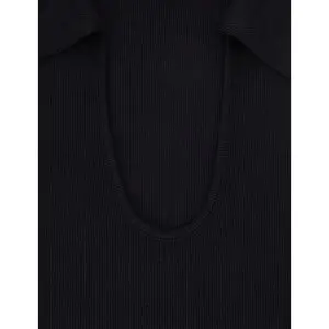 REISS Daria Scoop-neck Stretch-jersey Polo