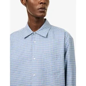 PALMES Serve Check-print Cotton And Cashmere-blend Shirt