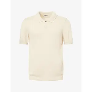 NOBL Short-sleeve Ribbed Knit Polo Shirt