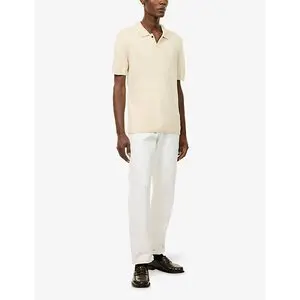 NOBL Short-sleeve Ribbed Knit Polo Shirt