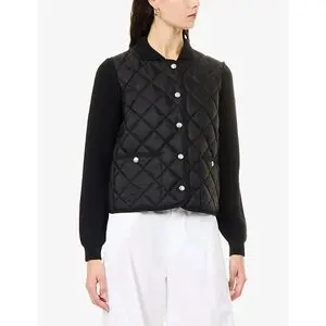 Moncler Peter-pan Collar Logo-patch Wool Cardigan