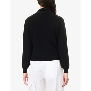 Moncler Peter-pan Collar Logo-patch Wool Cardigan