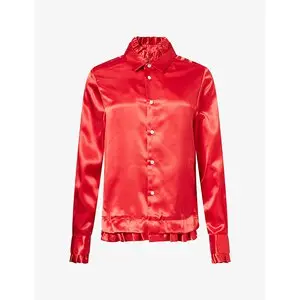 Noir Kei Ninomiya Relaxed-fit Ruffled Satin Shirt - Red