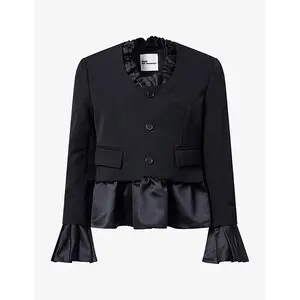 Noir Kei Ninomiya Ruffle-collar Pleated Wool Jacket