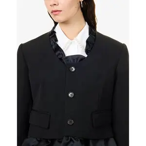 Noir Kei Ninomiya Ruffle-collar Pleated Wool Jacket