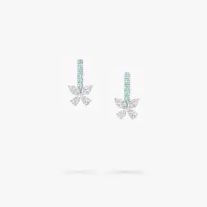 Graff Butterfly Tourmaline And Diamond Drop Earrings - White Gold
