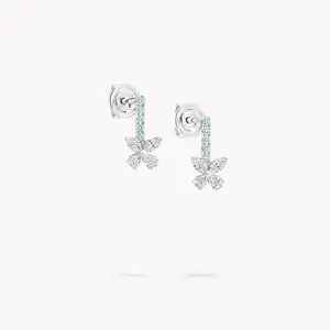 Graff Butterfly Tourmaline And Diamond Drop Earrings - White Gold
