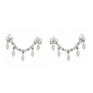 ARTISAN 14k Gold Diamond Ear Jacket Earrings