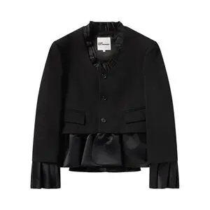 COMME DES GARÇONS NOIR Ruffle-neck Peplum Button-up Jacket