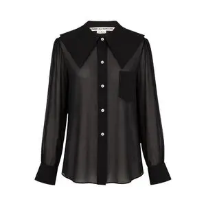 Comme Des Garçons Flap Shoulder Blouse - Black