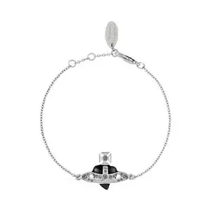 VIVIENNE WESTWOOD New Diamante Heart Bracelet 'crystal - Black