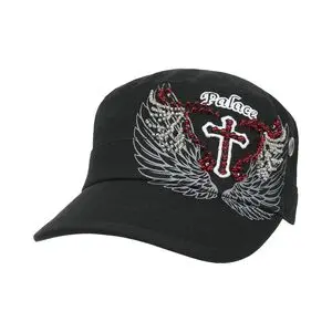 PALACE Military Cap With Embellished Cross And Wings - Black