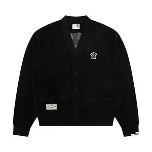 AAPE Now Moonface V-neck Cardigan - Black