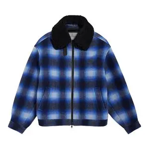 Balenciaga Flannel Bomber Jacket /black