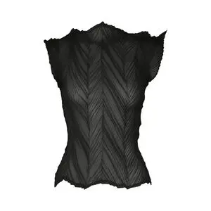 Issey Miyake Zigzag Pleats Shirt - Black