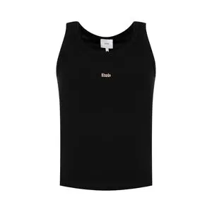 Rhude Logo Ribbed Tank Top - Black
