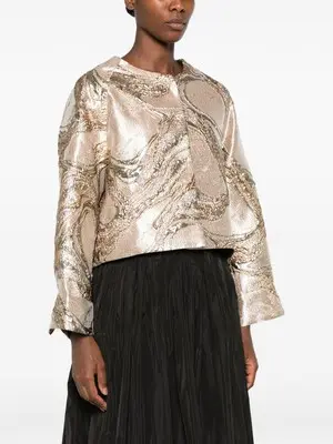 SUSANNE BOMMER Flower Crewneck Jacket - Gold