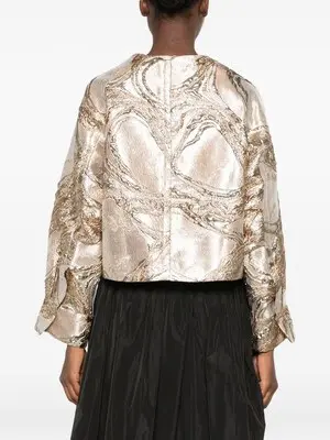 SUSANNE BOMMER Floral Print Crewneck Jacket