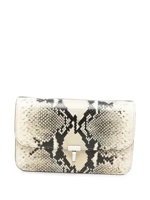TOTEME T-lock Leather Crossbody Bag - Beige