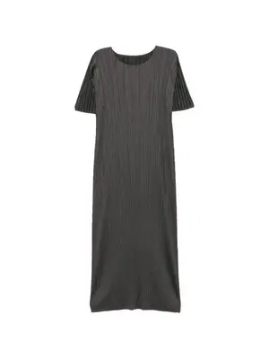 Issey Miyake Pleated Long Dress - Grey