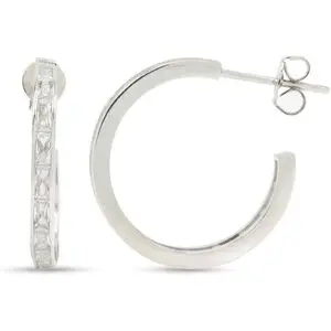 BELLUS DOMINA Sterling Stud Hoops With Cubic Zirconia