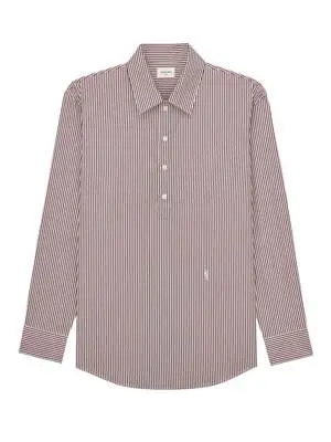 Saint Laurent Cotton Pointed-collar Shirt With Half-button Placket And Angled Cuffs