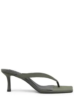 Senso Elvie Iv Tacco Sandal With 7.5 Cm Heel In Grosgrain Leather - Green