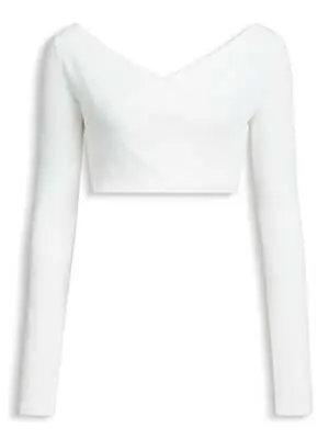 Alaïa Long Sleeve Cropped Top