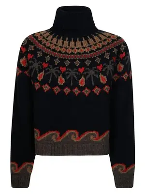 Alanui Sweet Winter Turtleneck Sweater - Nero