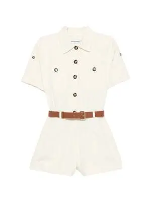 SELF-PORTRAIT Button-front Down Dress With Removable Belt