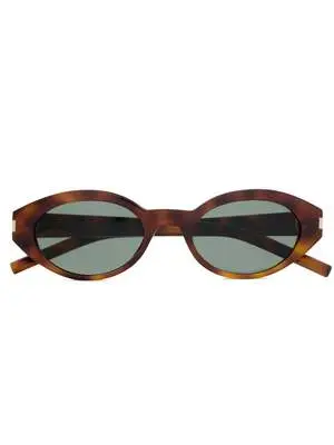 Saint Laurent Engraved Temple Sunglasses - Marrone