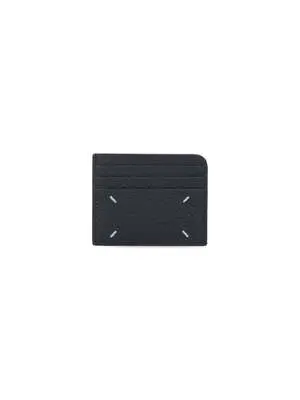 MAISON MARGIELA Leather Card Holder Wallet 7 Cm X 10 Cm - Black