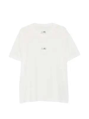MAISON MARGIELA Oversized Logo-print Crewneck T-shirt - White