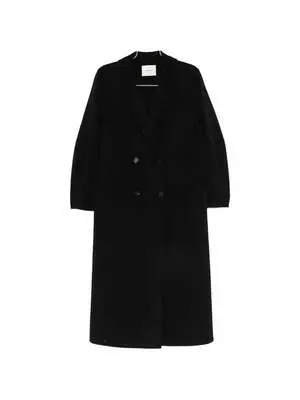 LISA YANG Double-breasted Wool-cashmere Scarf-collar Coat With Welt Pockets