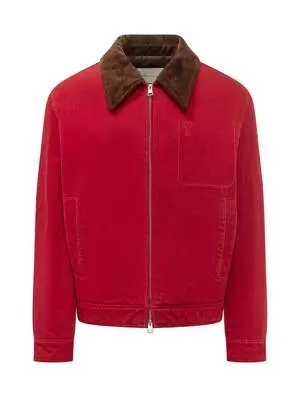 AMI Paris Red Zipped Coeur Jacket