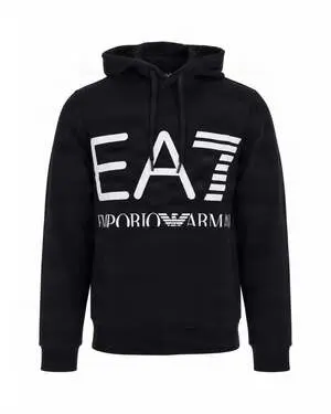 EA7 Logo Graphic Hoodie - Black