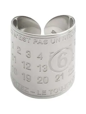 MAISON MARGIELA Number-embossed Wide Cuff Bracelet - Silver