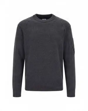 C.P. COMPANY Wool Blend Crewneck Sweater With Sleeve Pocket