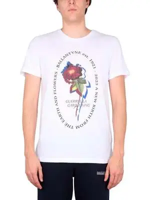 BALLANTYNE Crewneck T-shirt With Logo Print For - White