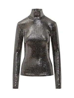 Isabel Marant Étoile Mini Knit Sweater With Metallic Accents