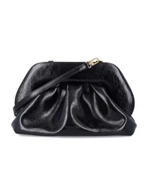 THE MOIRÈ Ruched Clutch Bag With Shoulder Strap